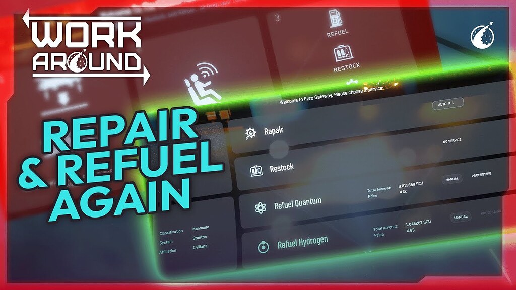 Refuel & repair bug workaround | Star Citizen 4.0 - bug - StarZen